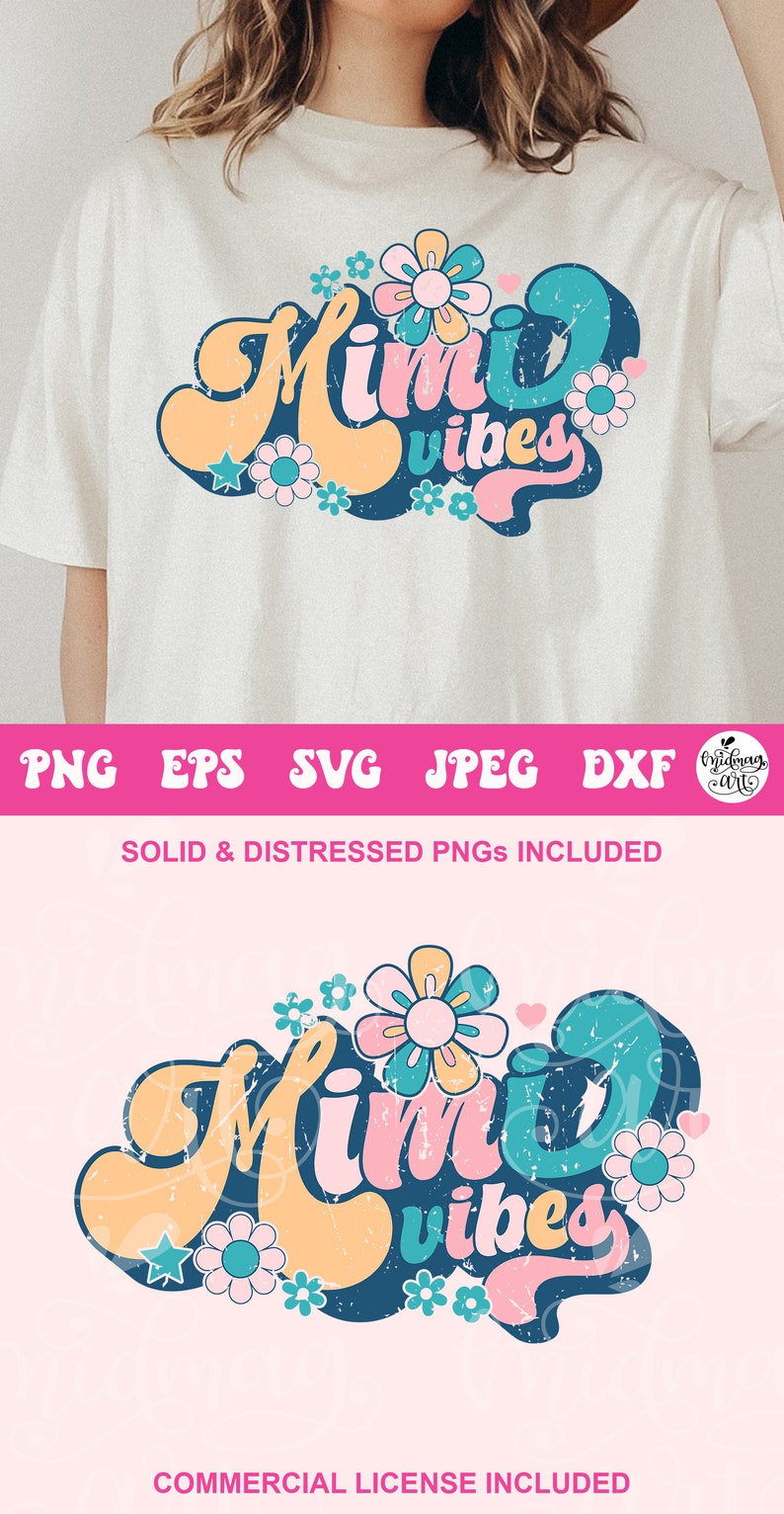 Mimi Vibes PNG, Mimi Svg, Stylish Mimi Shirt Design, Gift for Grandma ...