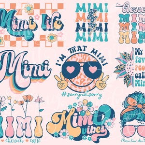 Retro Mimi SVG PNG Bundle, Blessed Mimi Life Quotes Retro Leopard Print ...