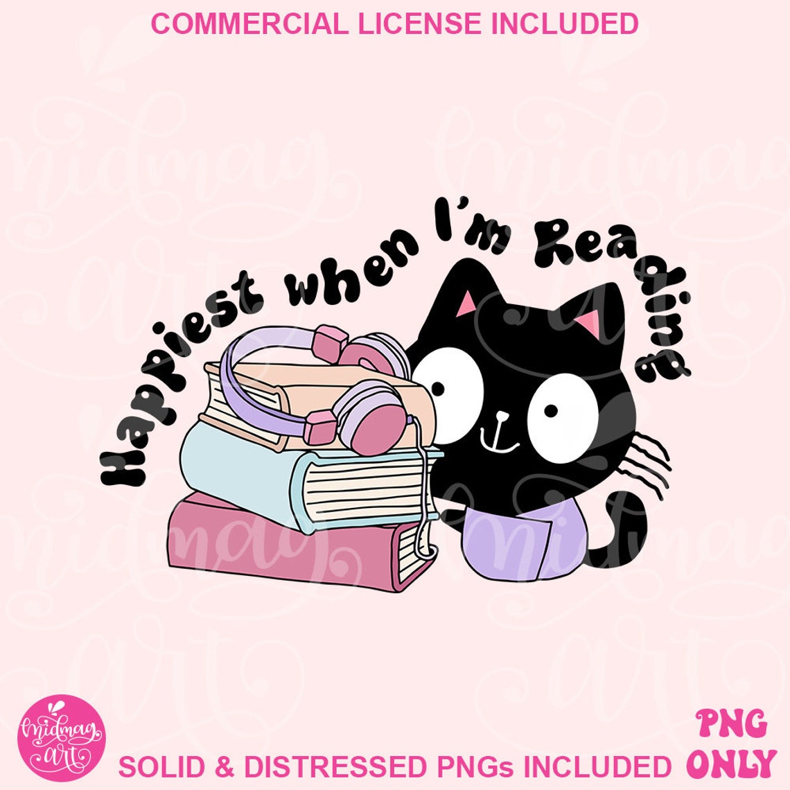 Happiest When I'm Reading PNG, Book Lover Sublimation, Cute Trendy ...