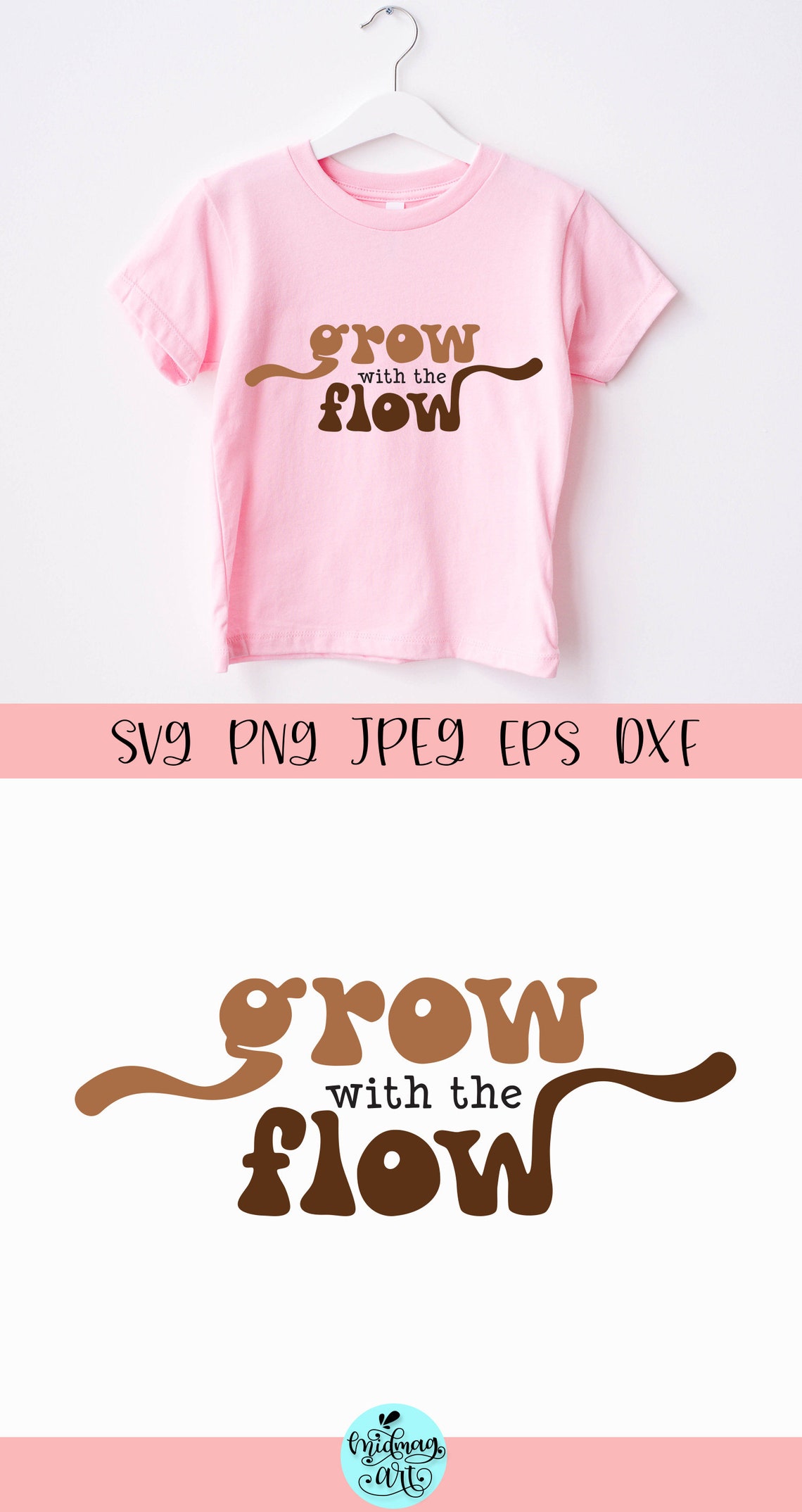 Grow With the Flow Svg Boho Baby Svg Baby Quotes Svg Groovy - Etsy