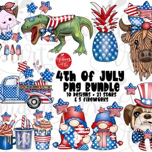 4th of July Png Bundle, Patriotic Png Bundle, Star Png, 4th of July ...