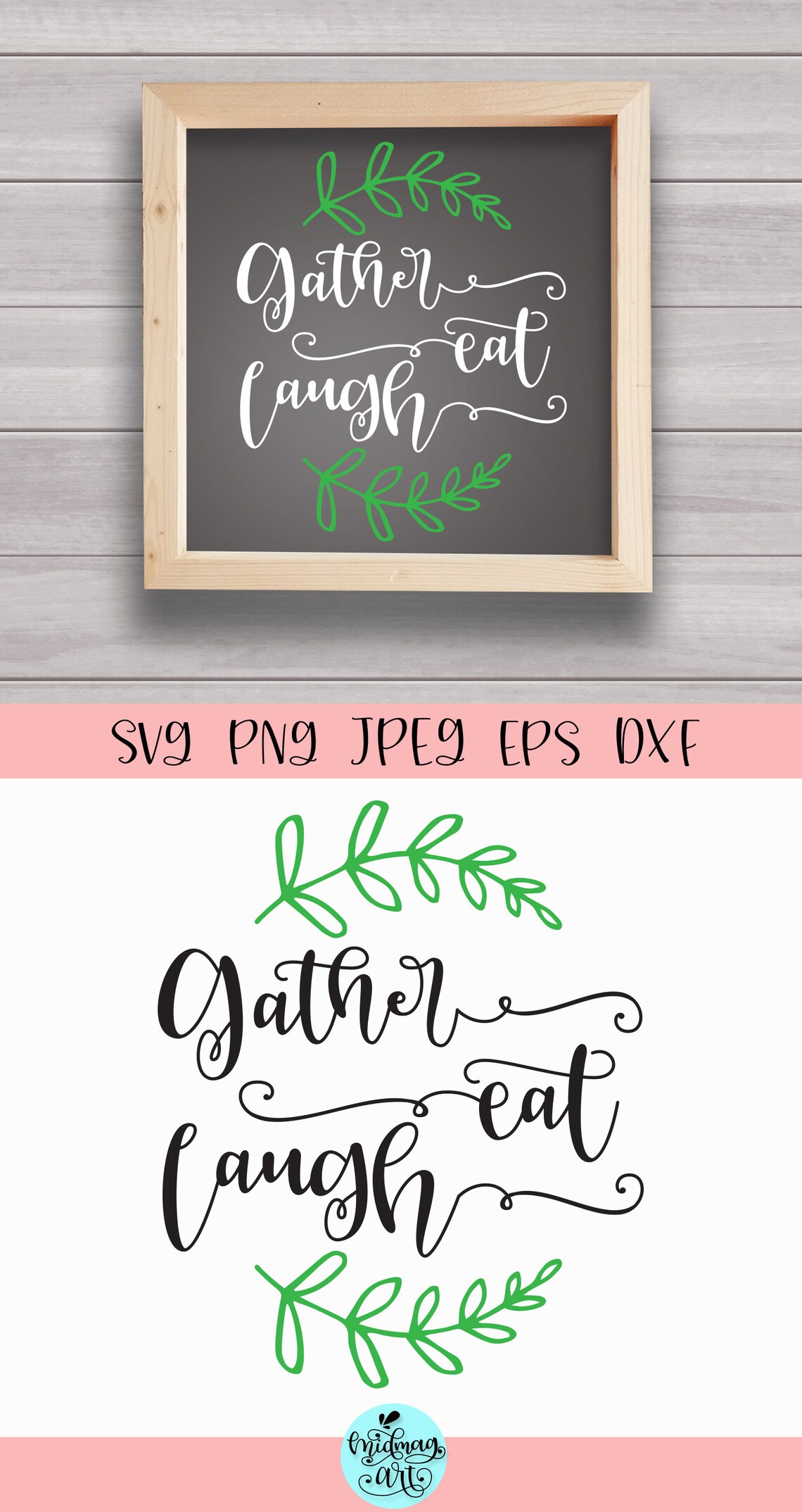 Gather Eat Laugh Wood Sign Svg Gather Eat Laugh Svg Gather - Etsy