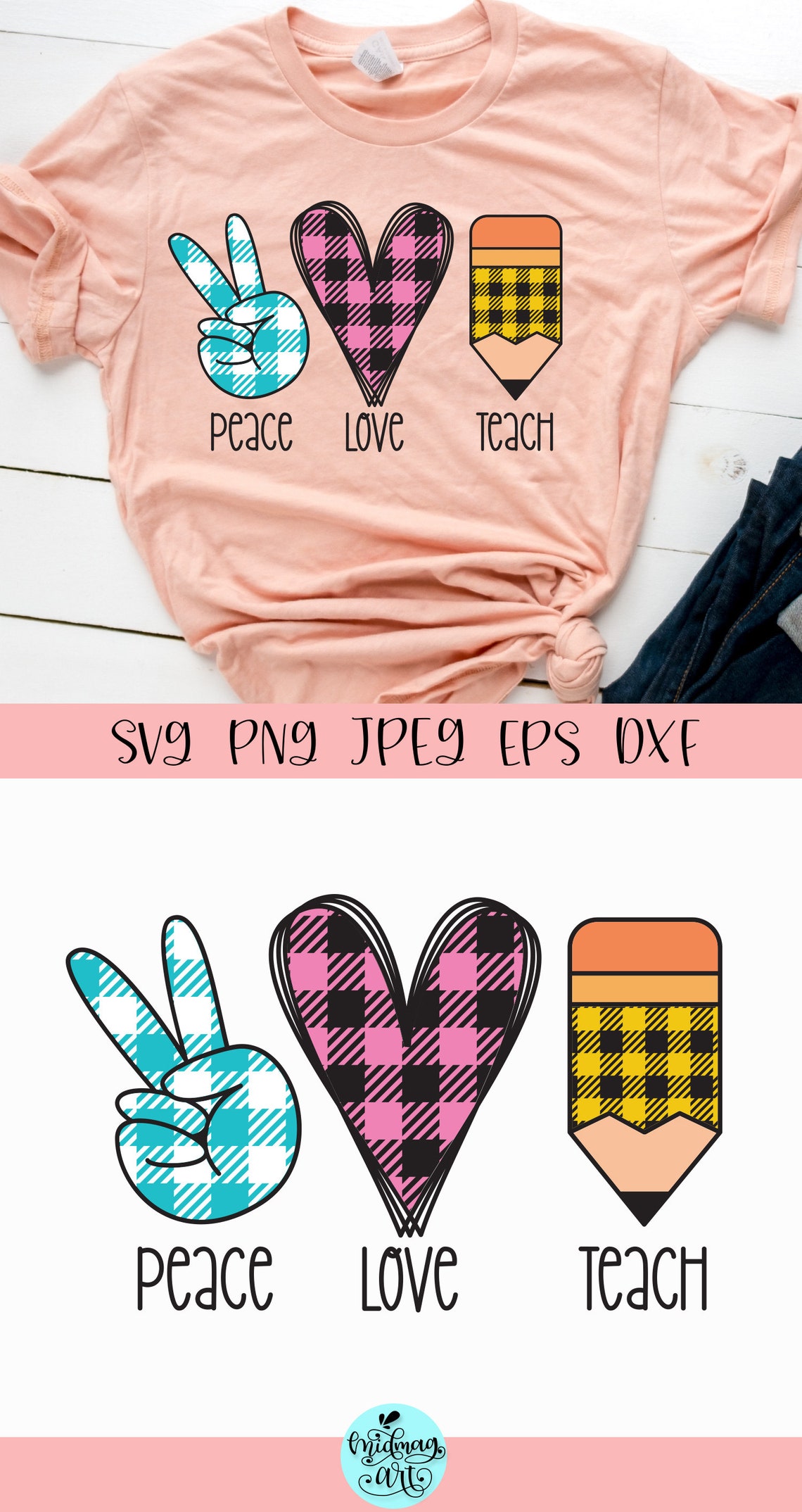 Peace Love Teach Svg Love Svg Peace Love Svg Love Teach - Etsy
