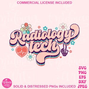 Retro Radiology Tech Svg Png, Rad Tech Flower, Nurse Elements Png ...