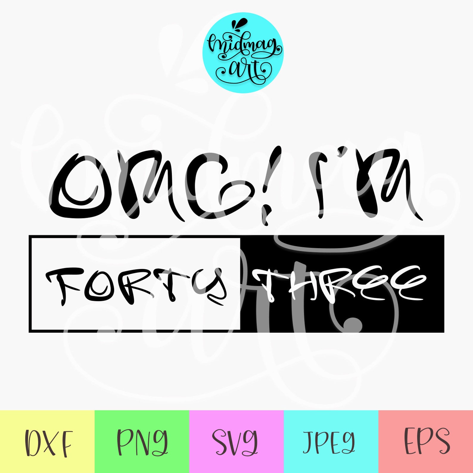 Omg Im Forty Three Svg 43rd Birthday Svg Omg Birthday Svg - Etsy