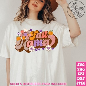 Fall Mama SVG PNG, Retro Fall Sublimation, Fall Shirt DTF Design ...