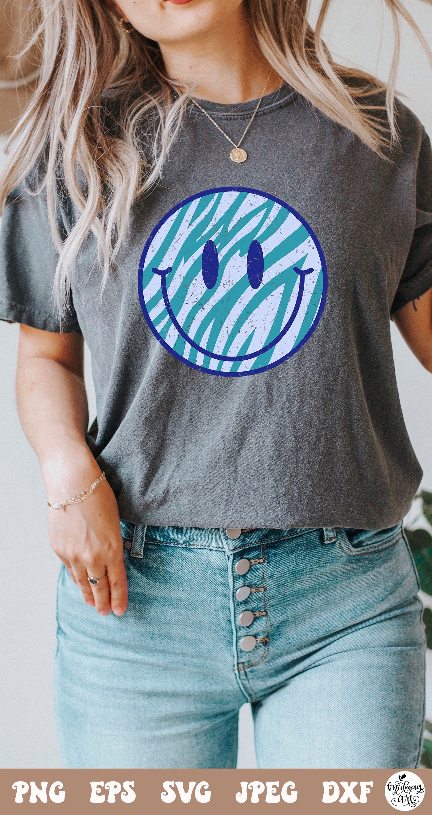 Retro Smiley Face Zebra Pattern Svg Png Sublimation - Etsy UK