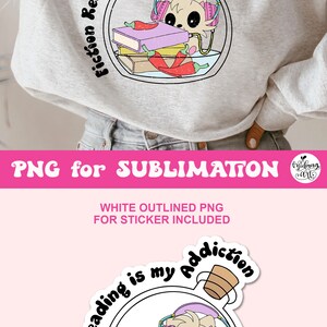 Fiction Reading is My Addiction PNG Book Lover Sublimation - Etsy