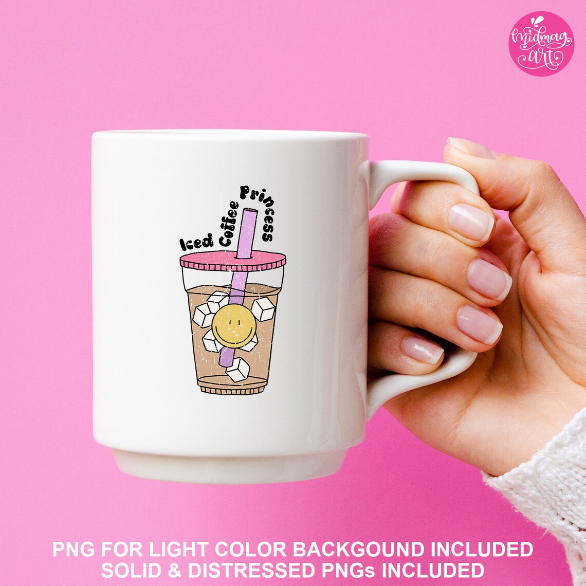 Iced Coffee Princess PNG, Cute Iced Coffee Design, Best Design for ...