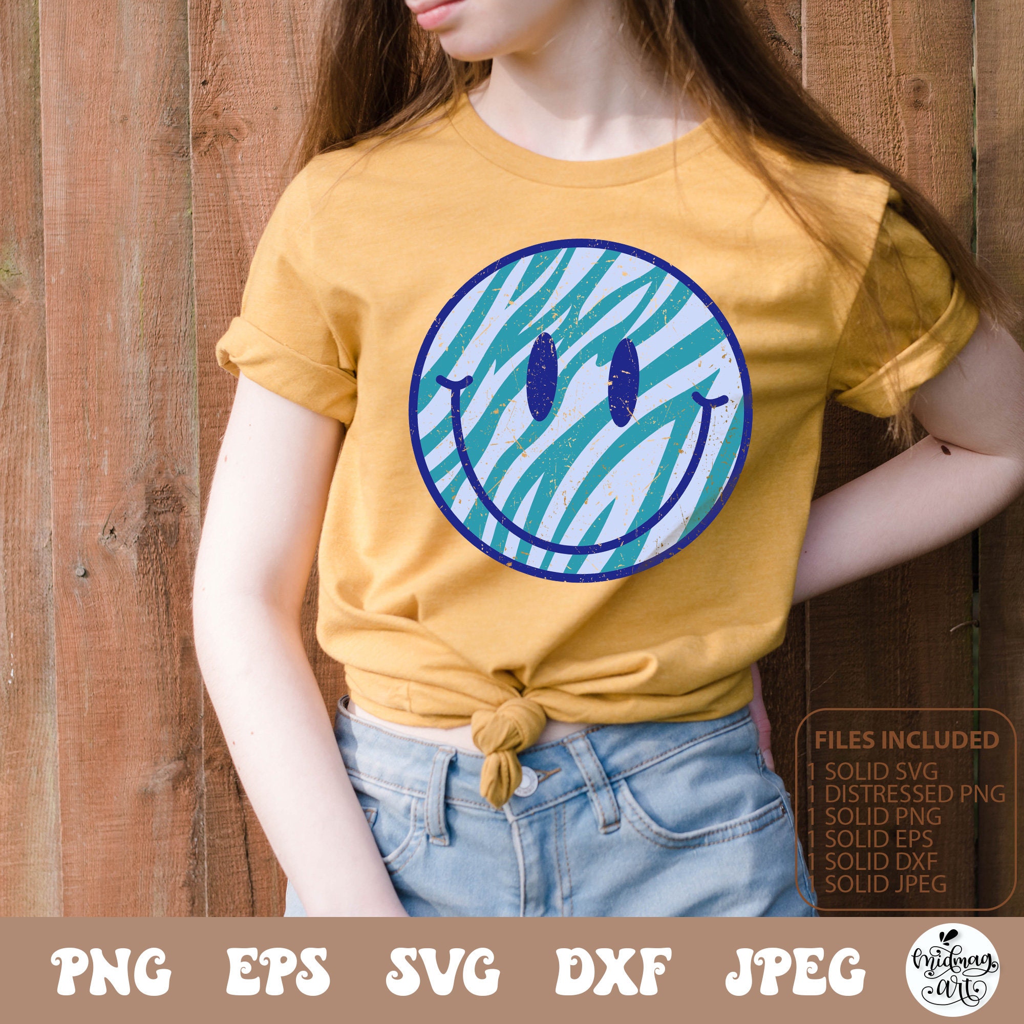 Retro Smiley Face Zebra Pattern Svg Png Sublimation - Etsy UK