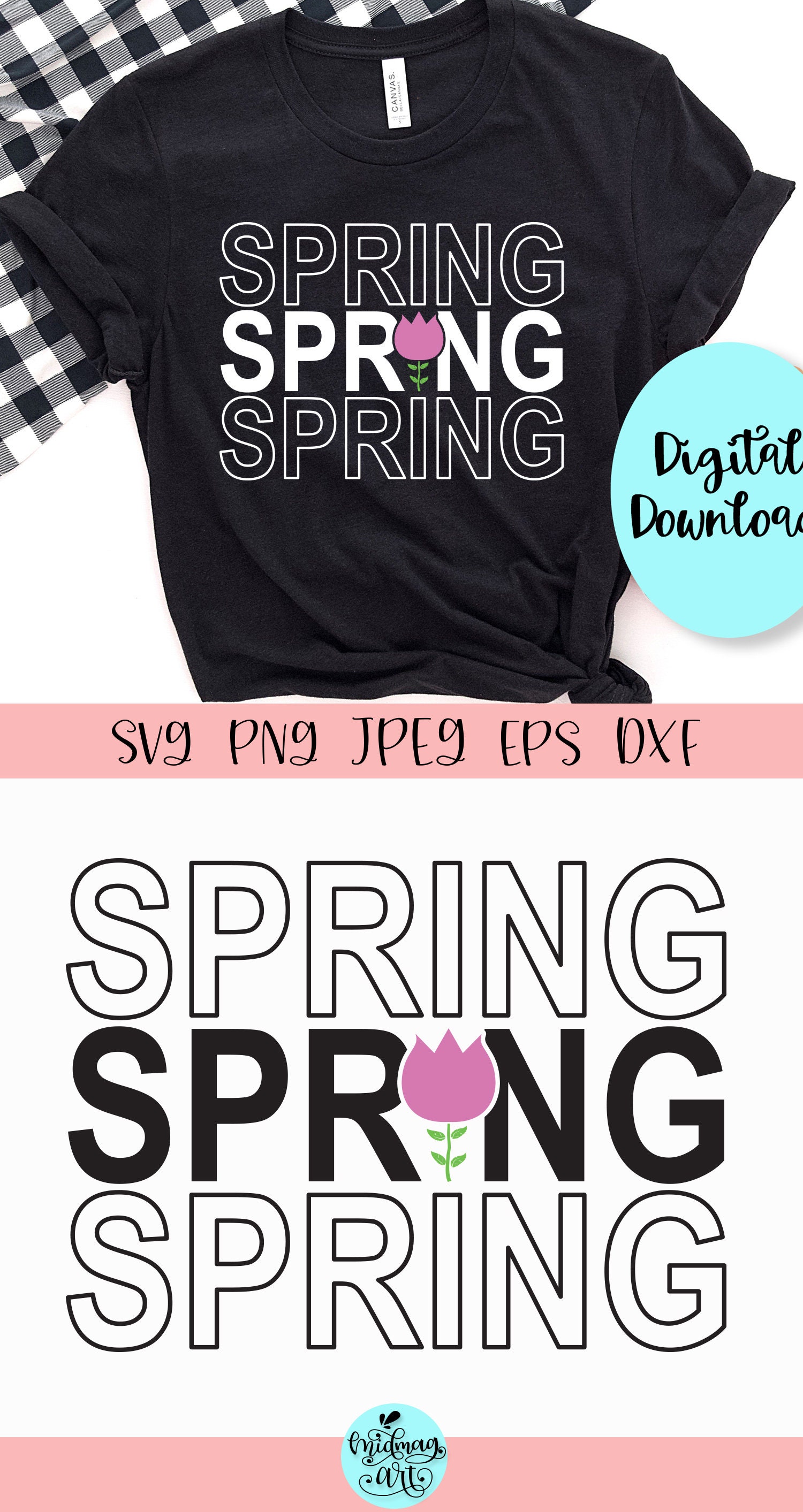 Spring Mirror Svg Plants Lover Svg Spring Svg Spring Cut | Etsy