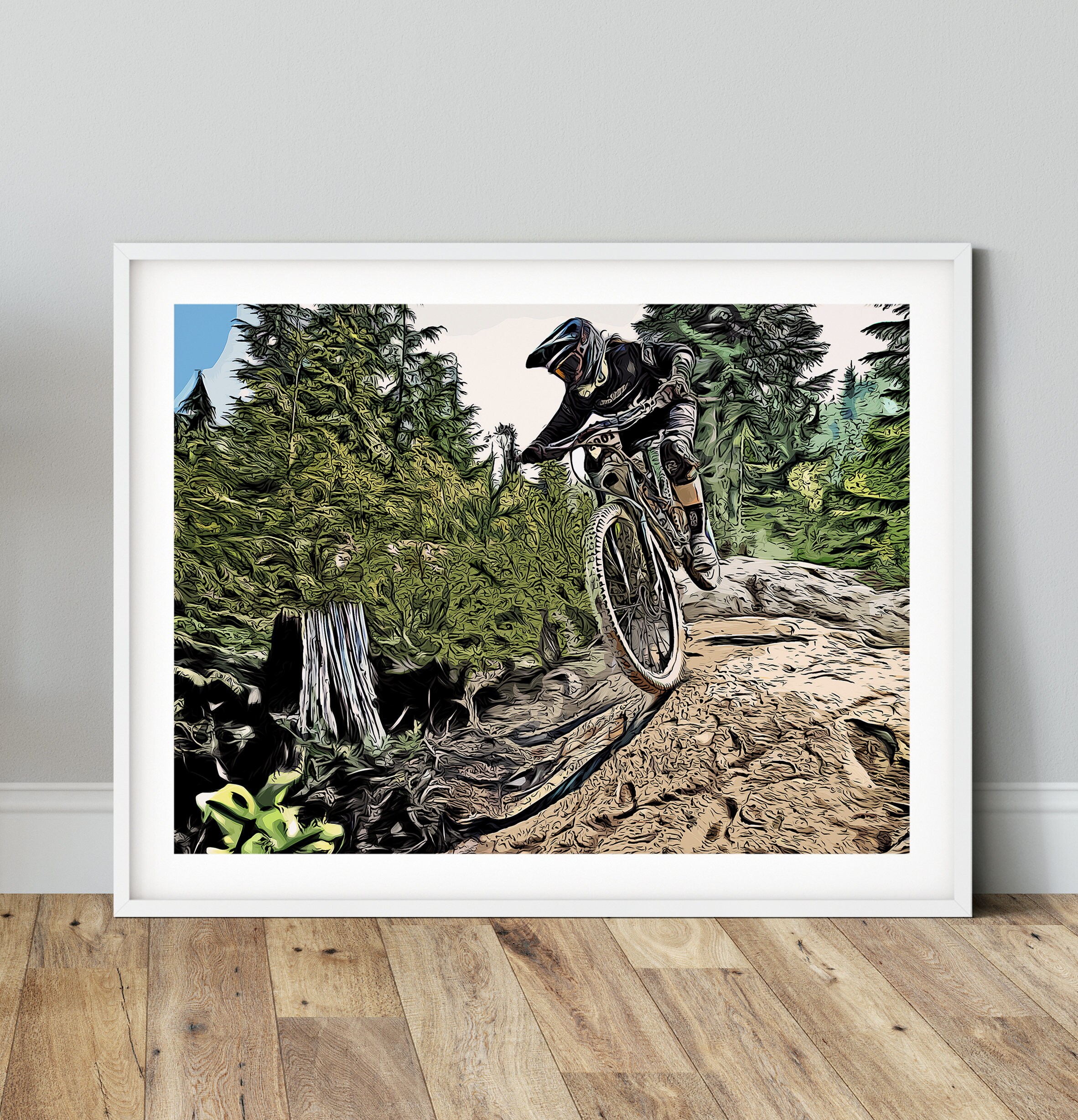 Enduro Downhill Mountain Bike Mtb Printable Art Print - Etsy