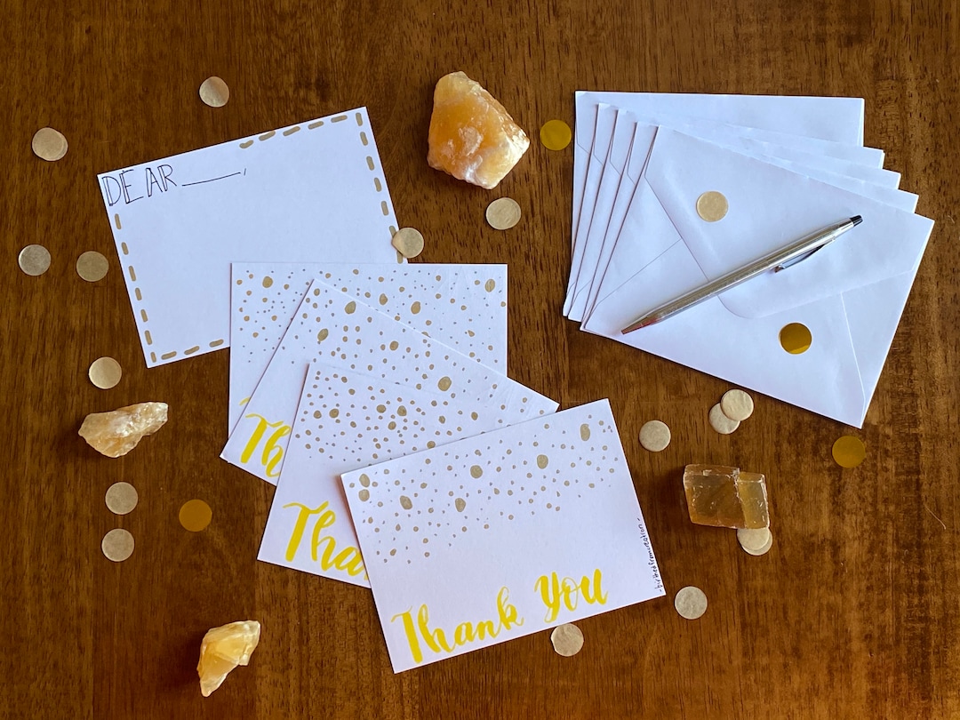 Thank You Handmade Stationery Cards Set | Flat Notecards and Envelopes ...