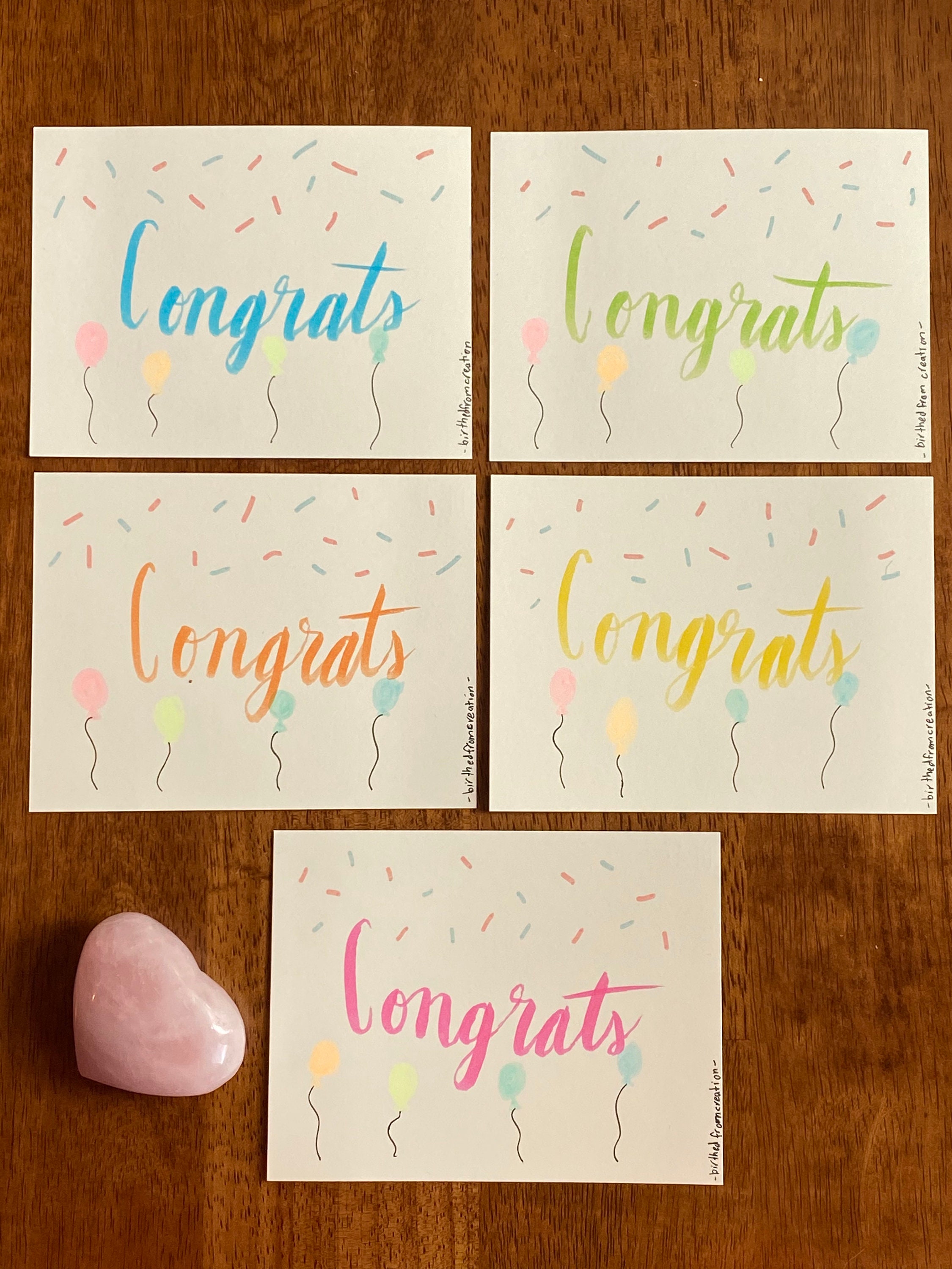 Félicitations Handmade Papeterie Cards Set Cartes et enveloppes plates ...