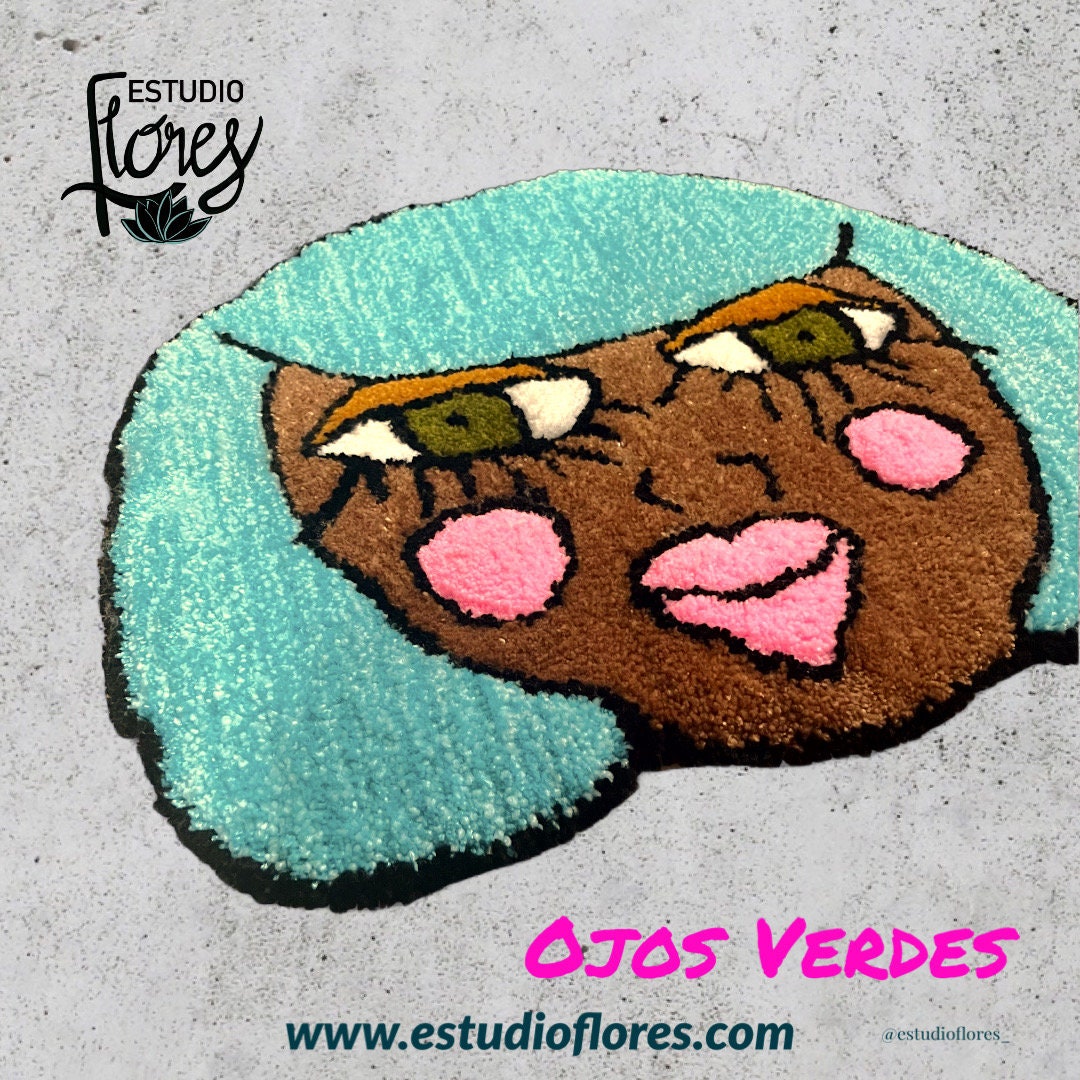 Green Eyes Custom Tuft Rug Design Customized Design Shape Characters ...