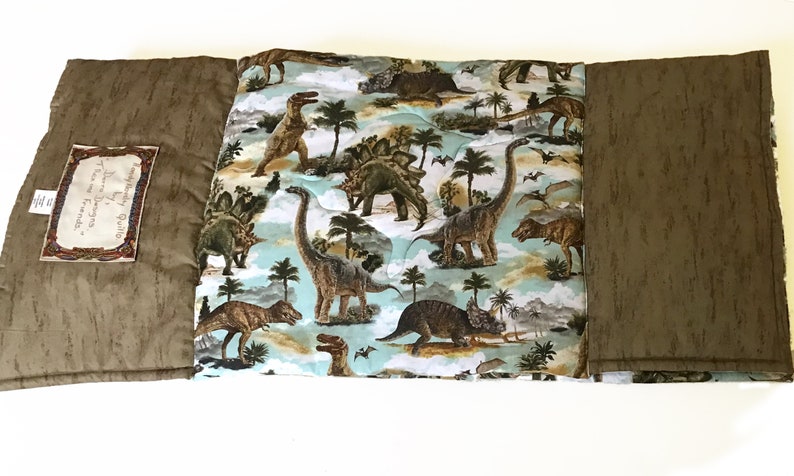 T Rex and Friends Quilt - Folds Into a Pillow (quillow) Single Bed Size ...