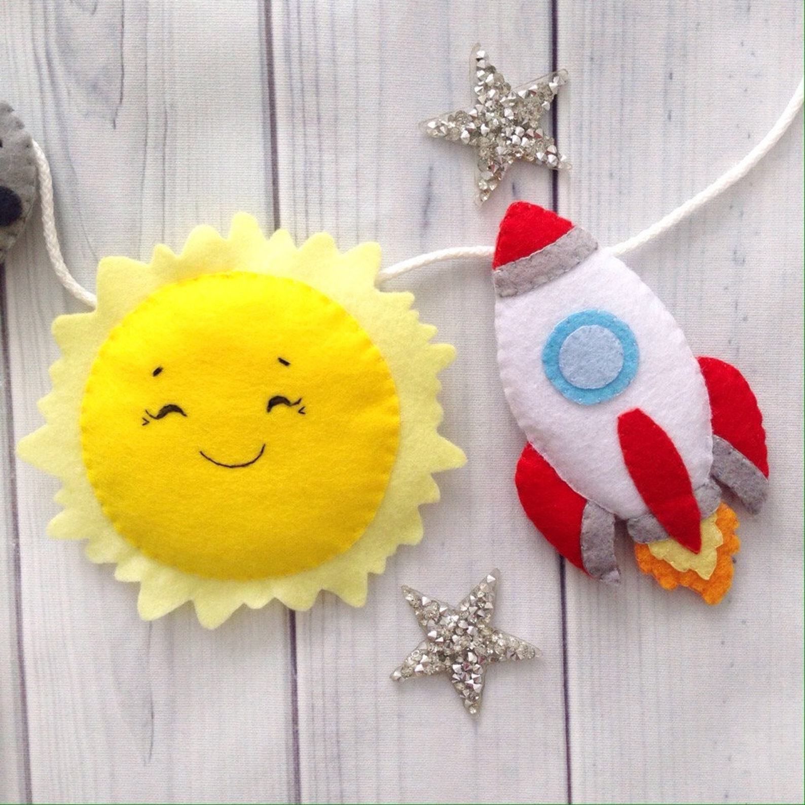 Felt Space Garland Solar System Garland Planets Banner Boy | Etsy