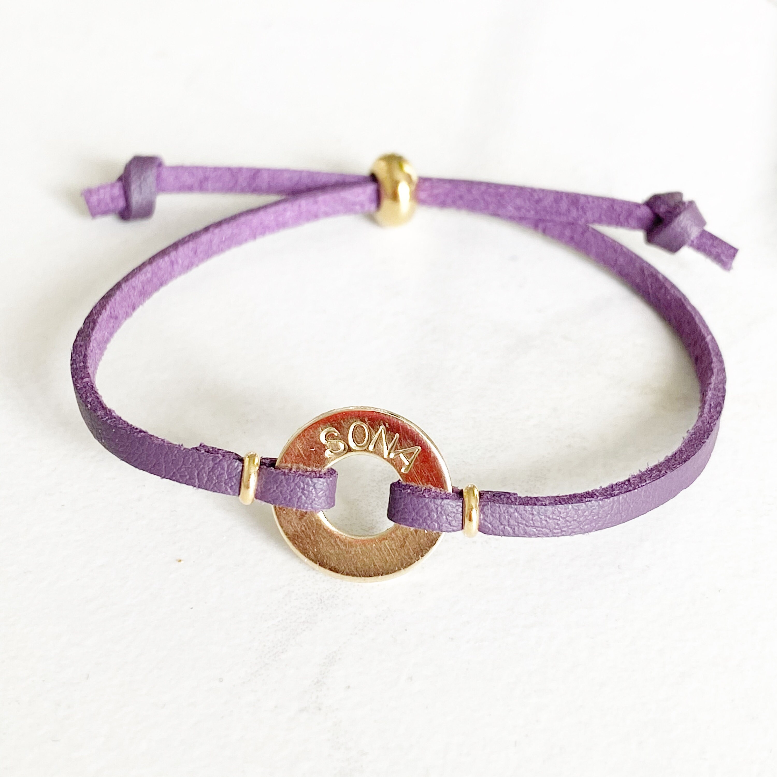 Custom Kids Name Bracelet: Hand-stamped Vegan Leather Adjustable ...