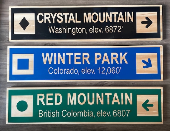 Custom Ski Run Sign 36 Inches | Etsy