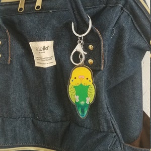 Laid Back Birbs -acrylic Keychain -double Sided Acrylic Charm- Green ...