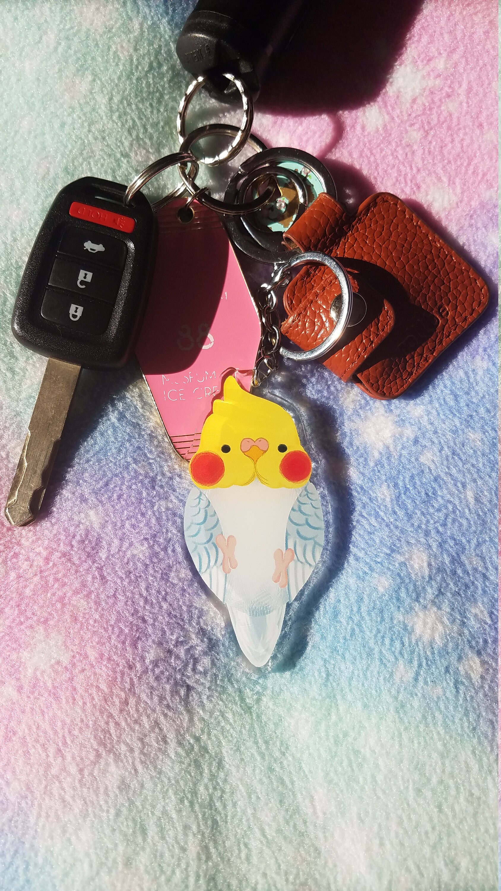 Laid Back Birbs -acrylic Keychain -double Sided Acrylic Charm- Green ...