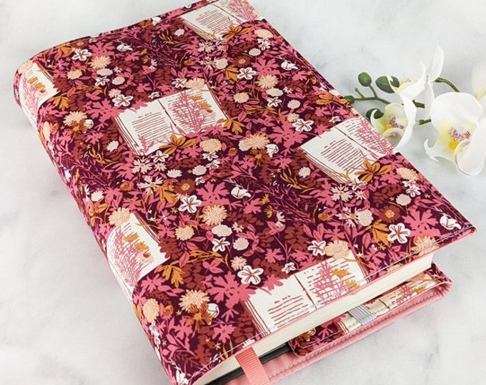 Adjustable Book Cover Fabric Book Cover Floral Book Sleeve Fabric Book ...