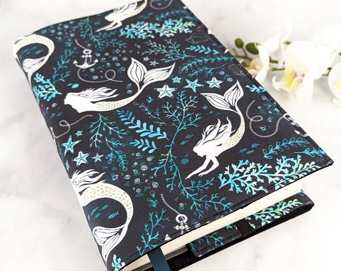 Adjustable Book Cover Fabric Book Cover Adjustable Book Jacket Mermaid ...