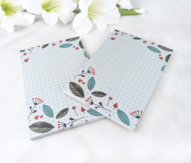 Botanical Notepad Floral Notepad Aesthetic Notepad - Etsy
