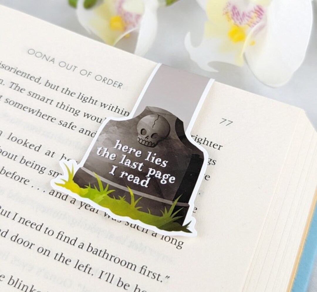 Here Lies the Last Page I Read Magnetic Bookmark - Gift for Bookworm ...
