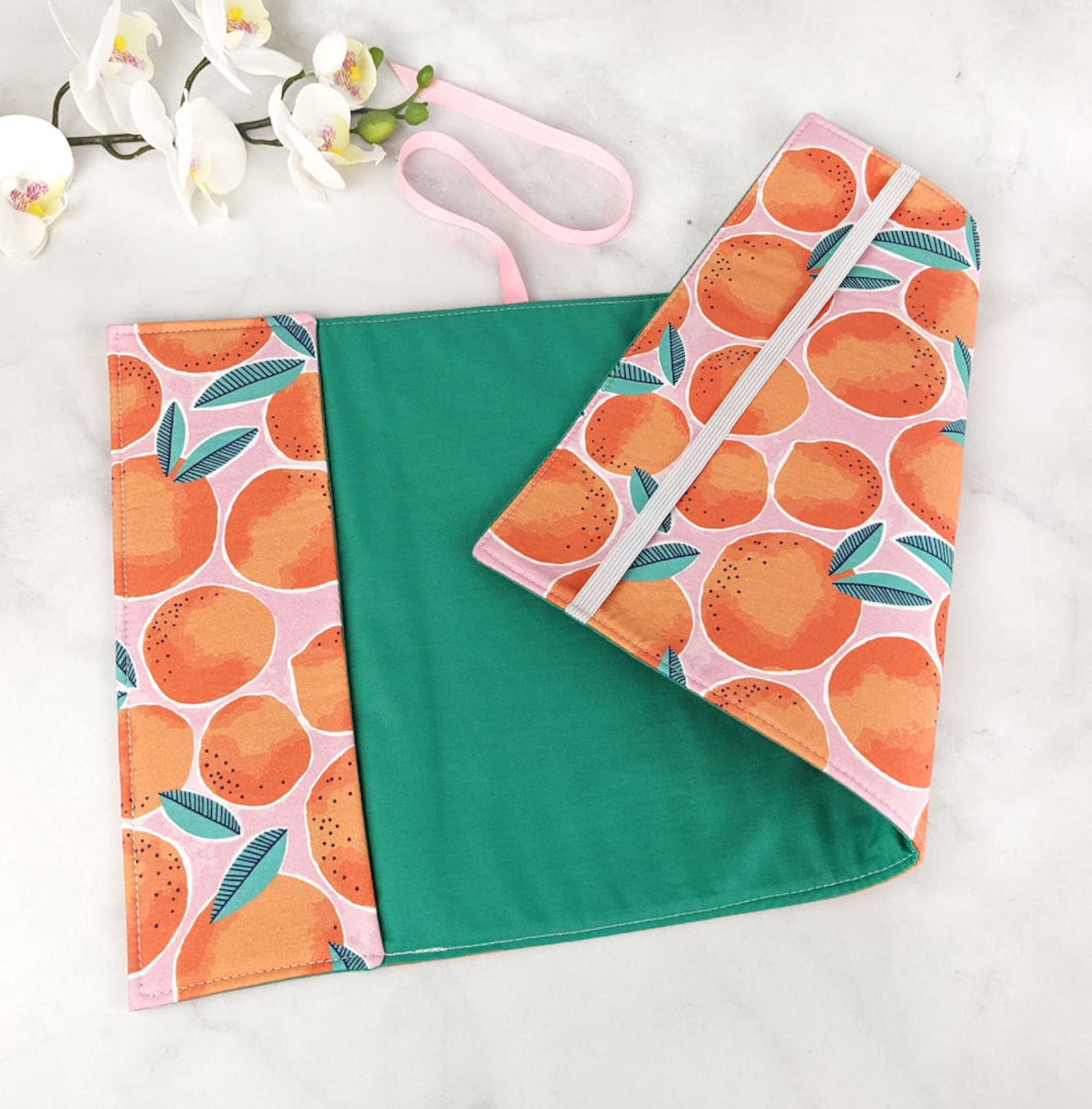 Adjustable Book Cover - Fabric Book Cover - Orange Book Cover - Fabric ...