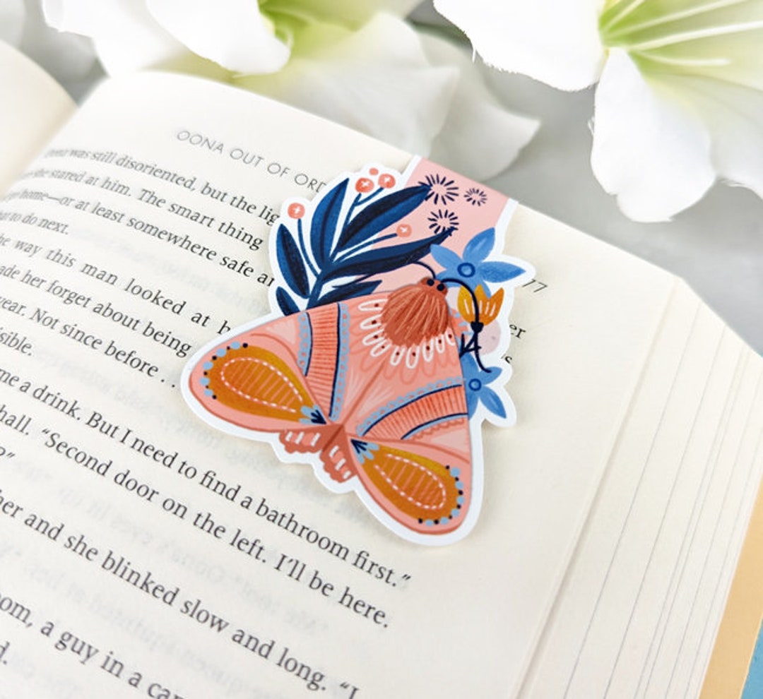 Magnetic Bookmark - Moth Magnetic Bookmark - Gift for Bookworm - Gift ...