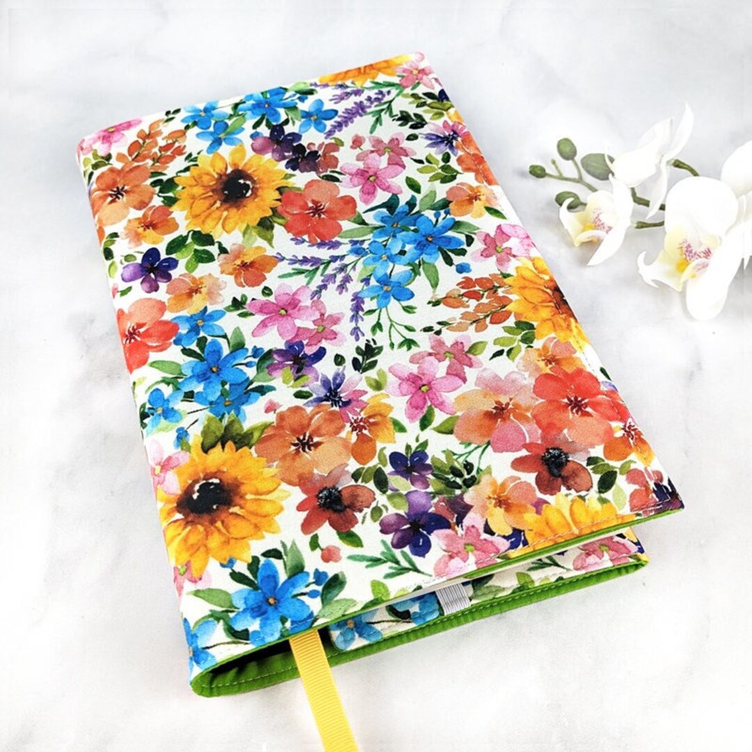 Adjustable Book Cover - Floral Book Cover - Sunflower Book Cover ...