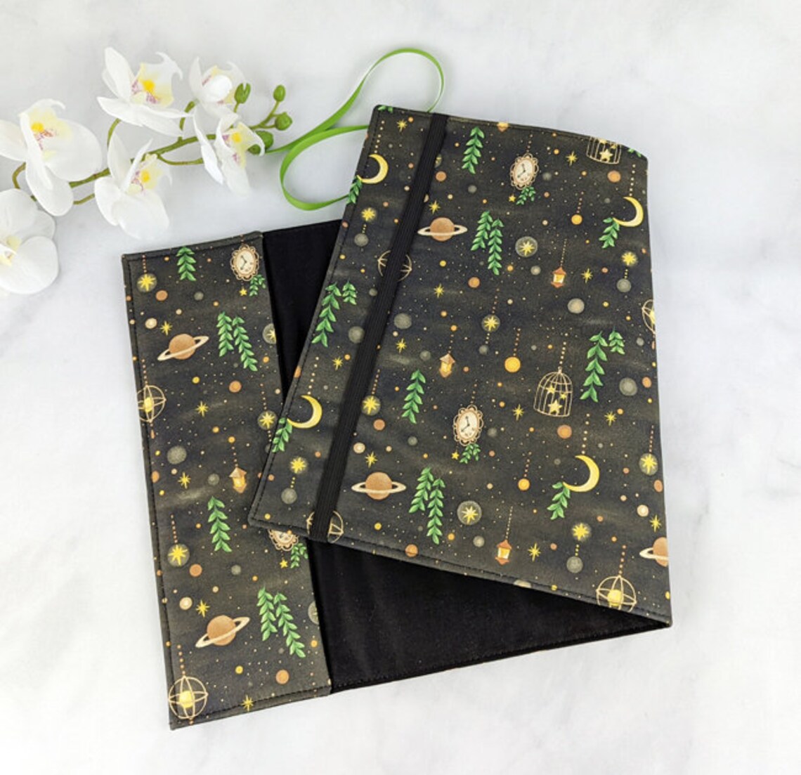 Adjustable Book Cover - Fabric Book Cover - Moon Book Sleeve - Fabric ...