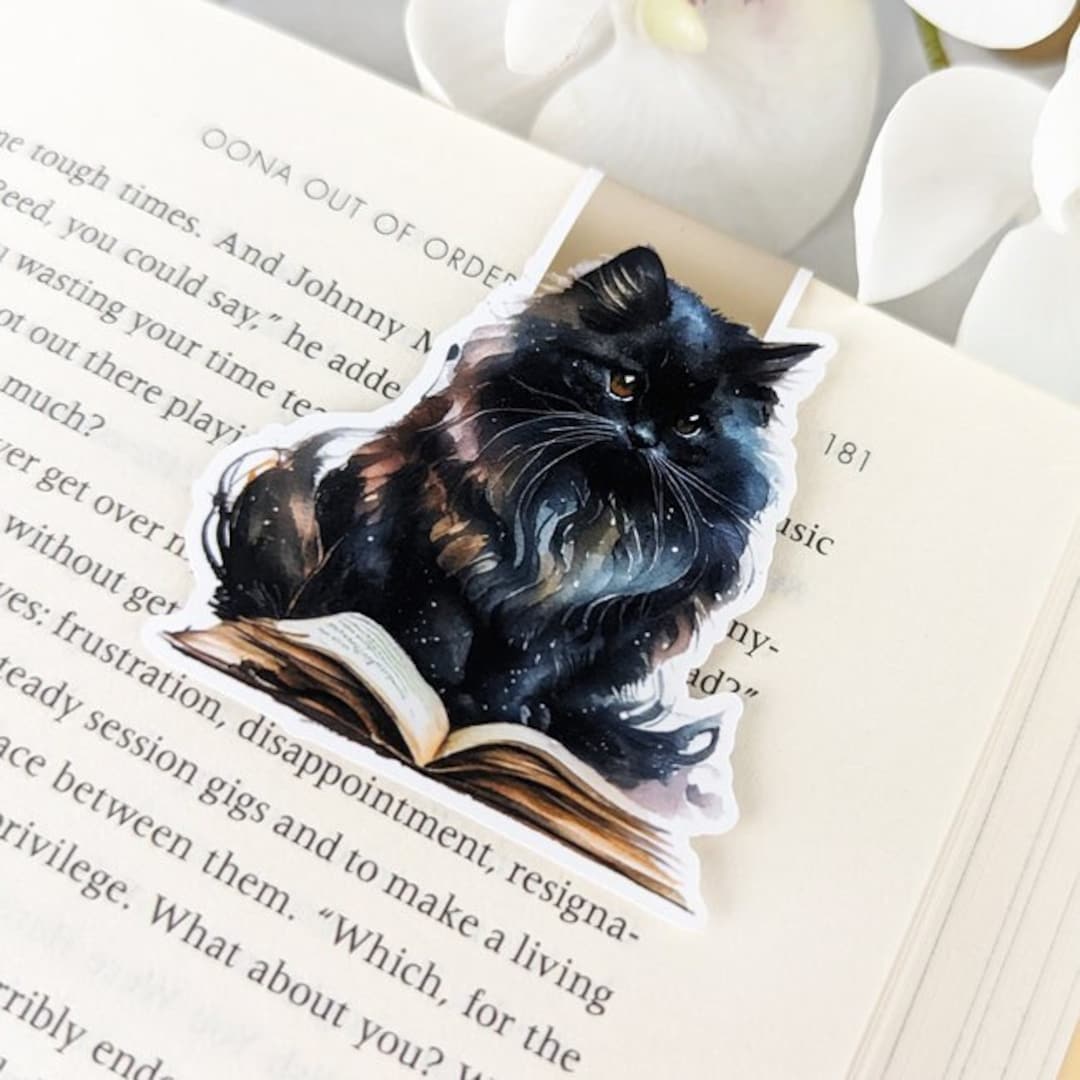 Magnetic Bookmark - Cat Magnetic Bookmark - Gift for Bookworm - Cozy ...