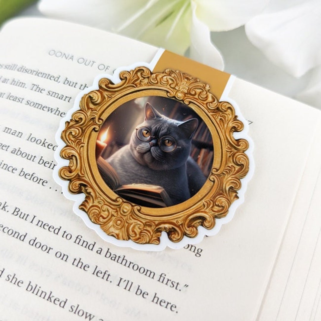 Magnetic Bookmark - Cat Magnetic Bookmark - Gift for Bookworm - Cozy ...