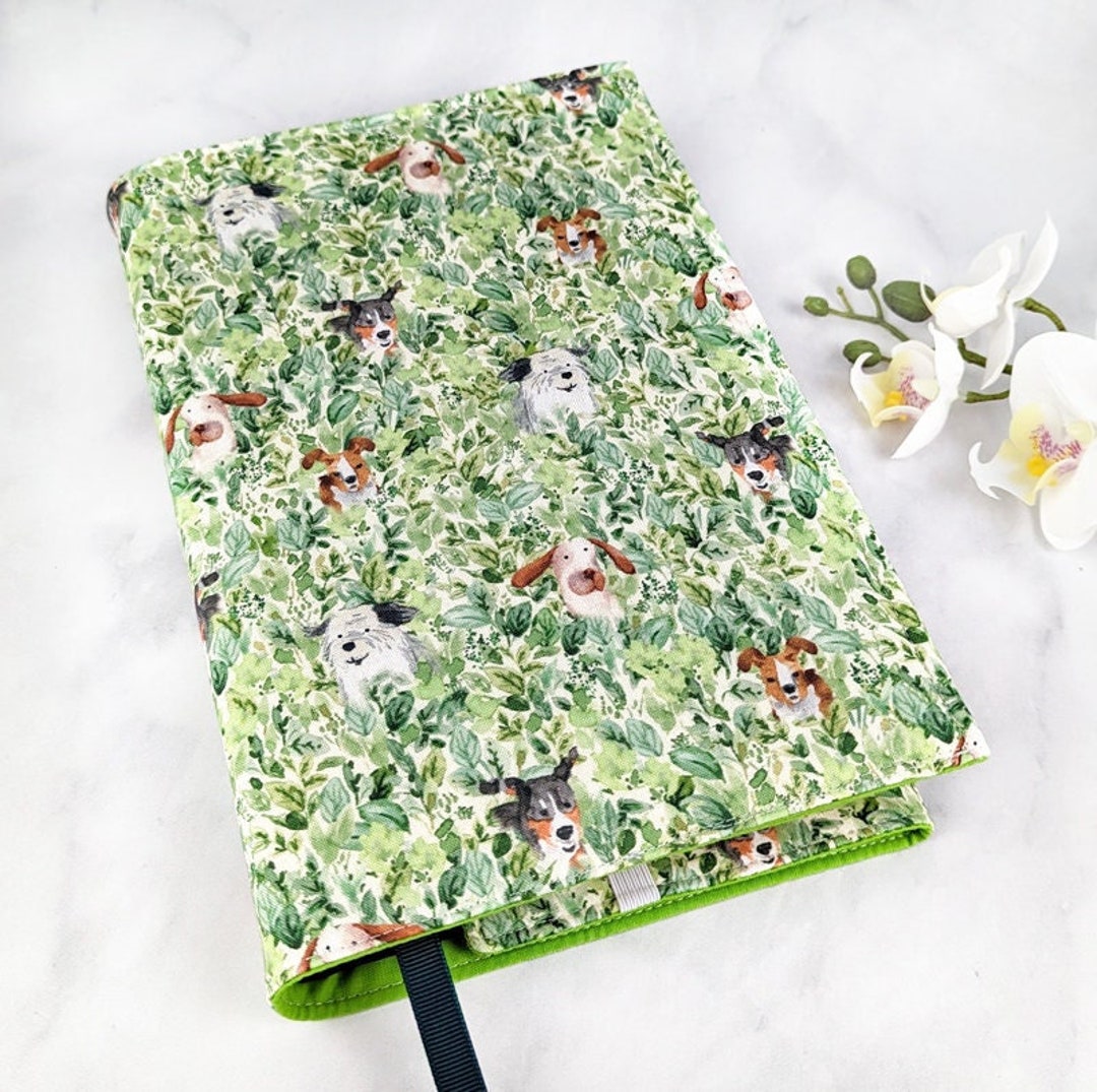 Adjustable Book Cover Fabric Book Cover Adjustable Book Jacket Dog Book ...