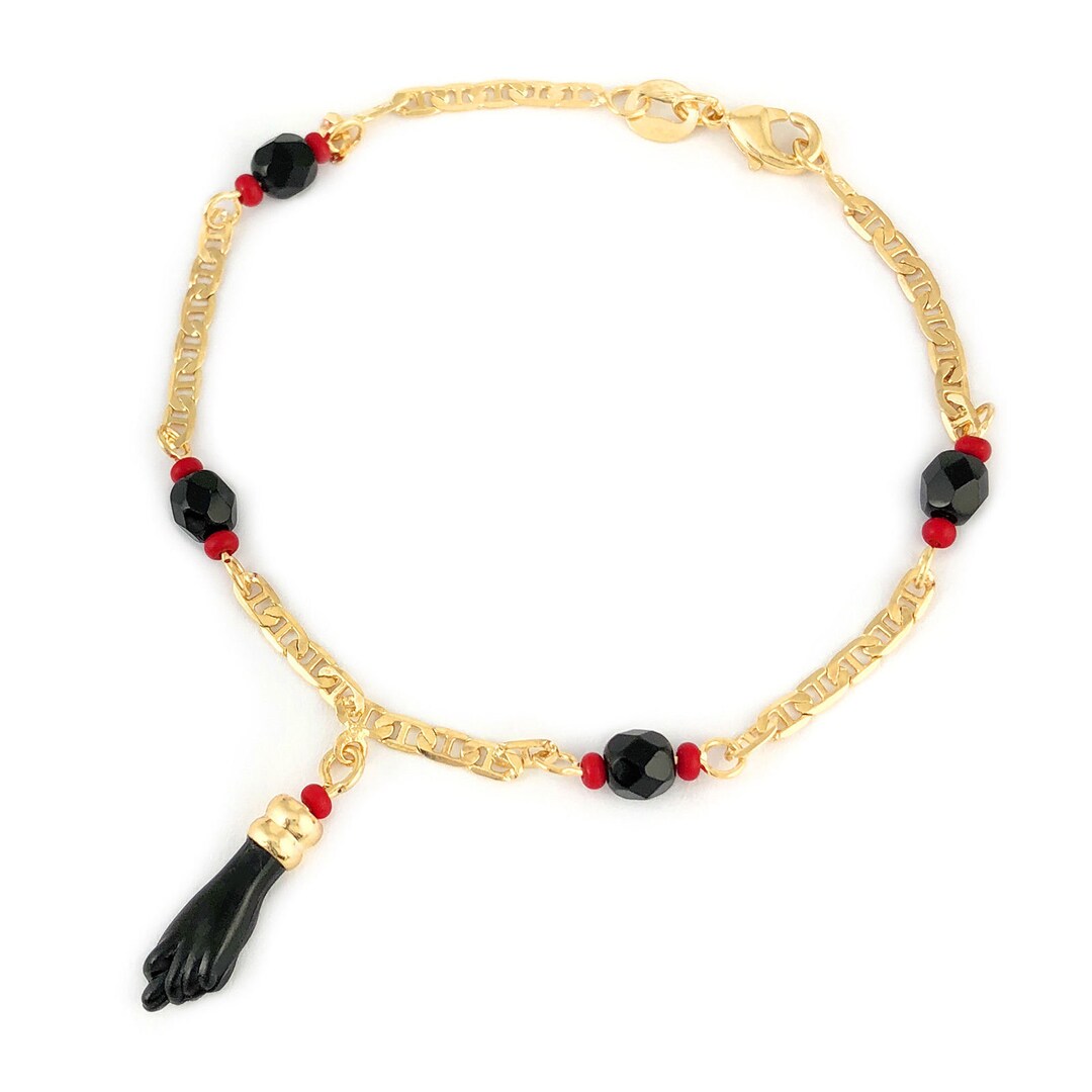 14k Gold Filled Azabache Bracelet: Evil Eye Protection - Etsy