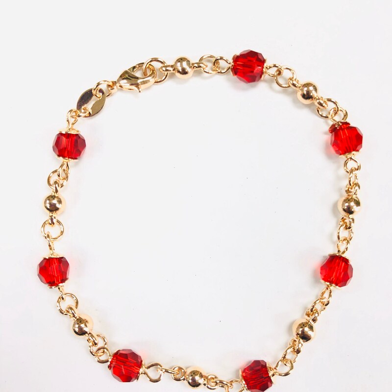 Red Beaded Bracelet - Etsy