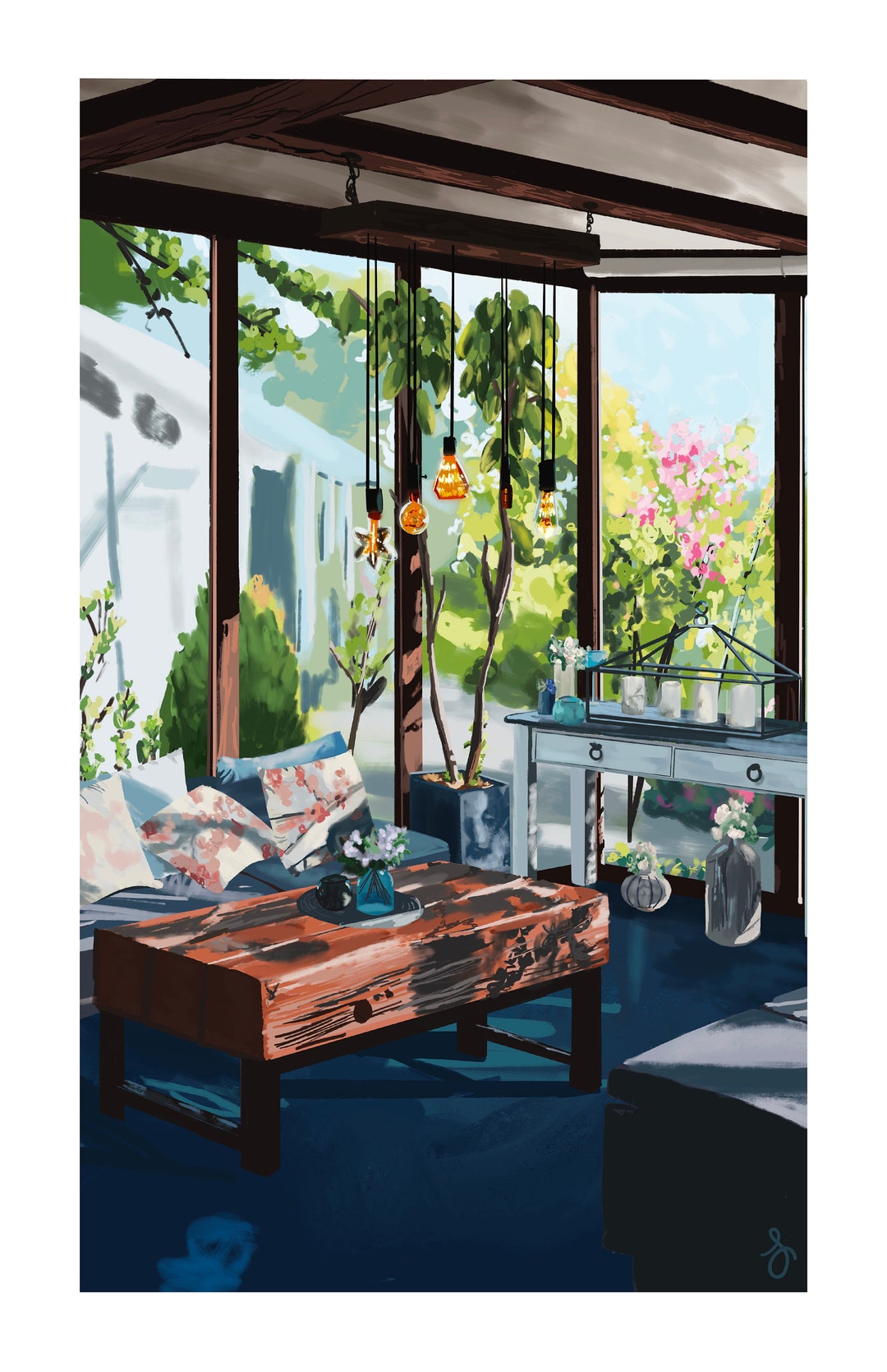 Spring and Summer Serenity Living Room / 11x17 Inches Wall Decor for ...
