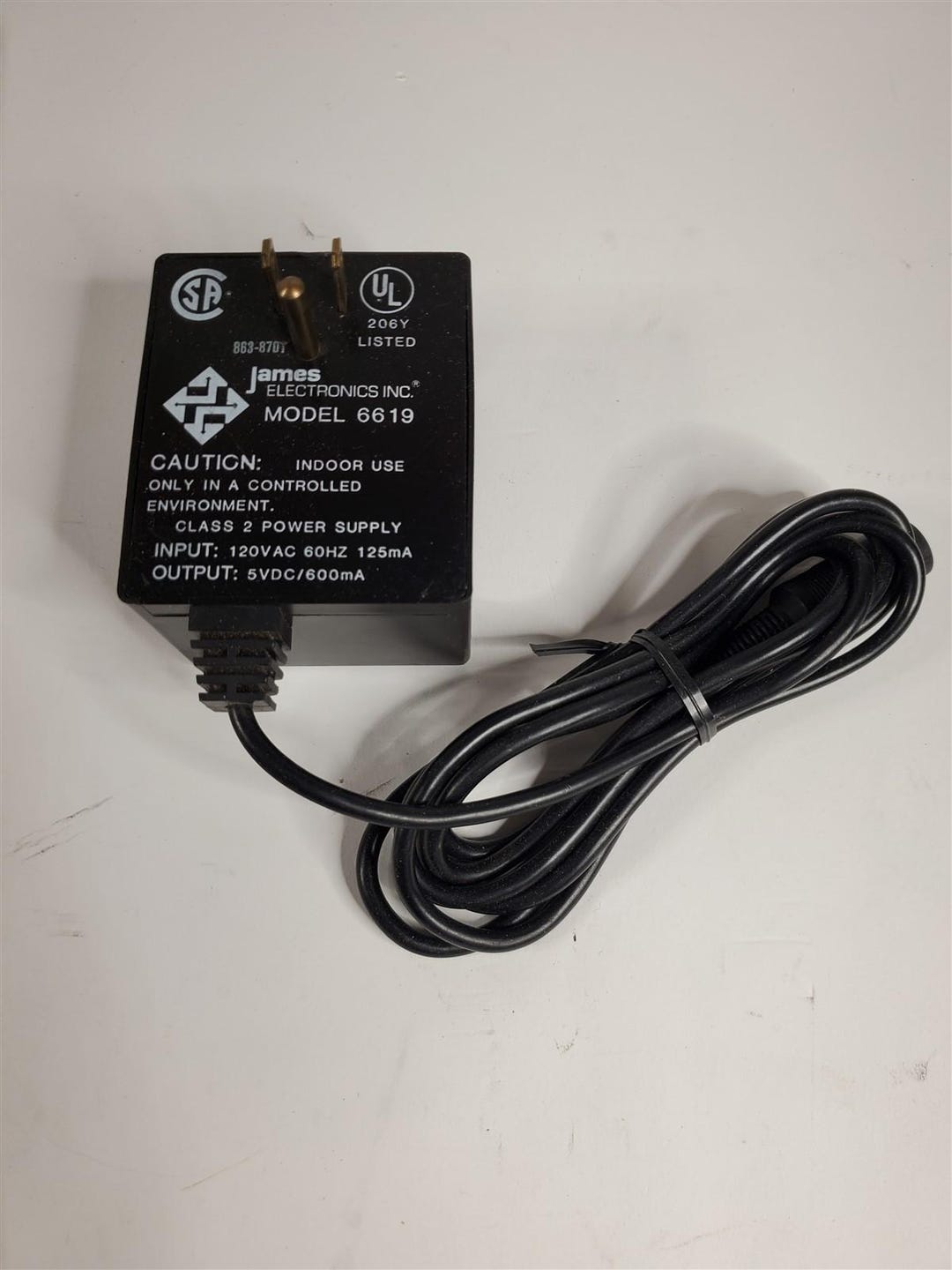 Vintage James Electronics Model 6619 Power Adapter - 5 VDC 600 Ma - Etsy