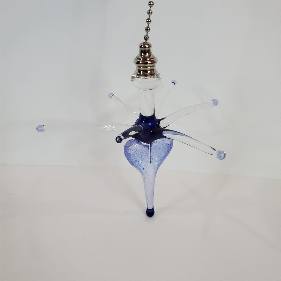 Payton Flameworks Handblown Clear/blue Glass "bursting Heart" Light/fan ...