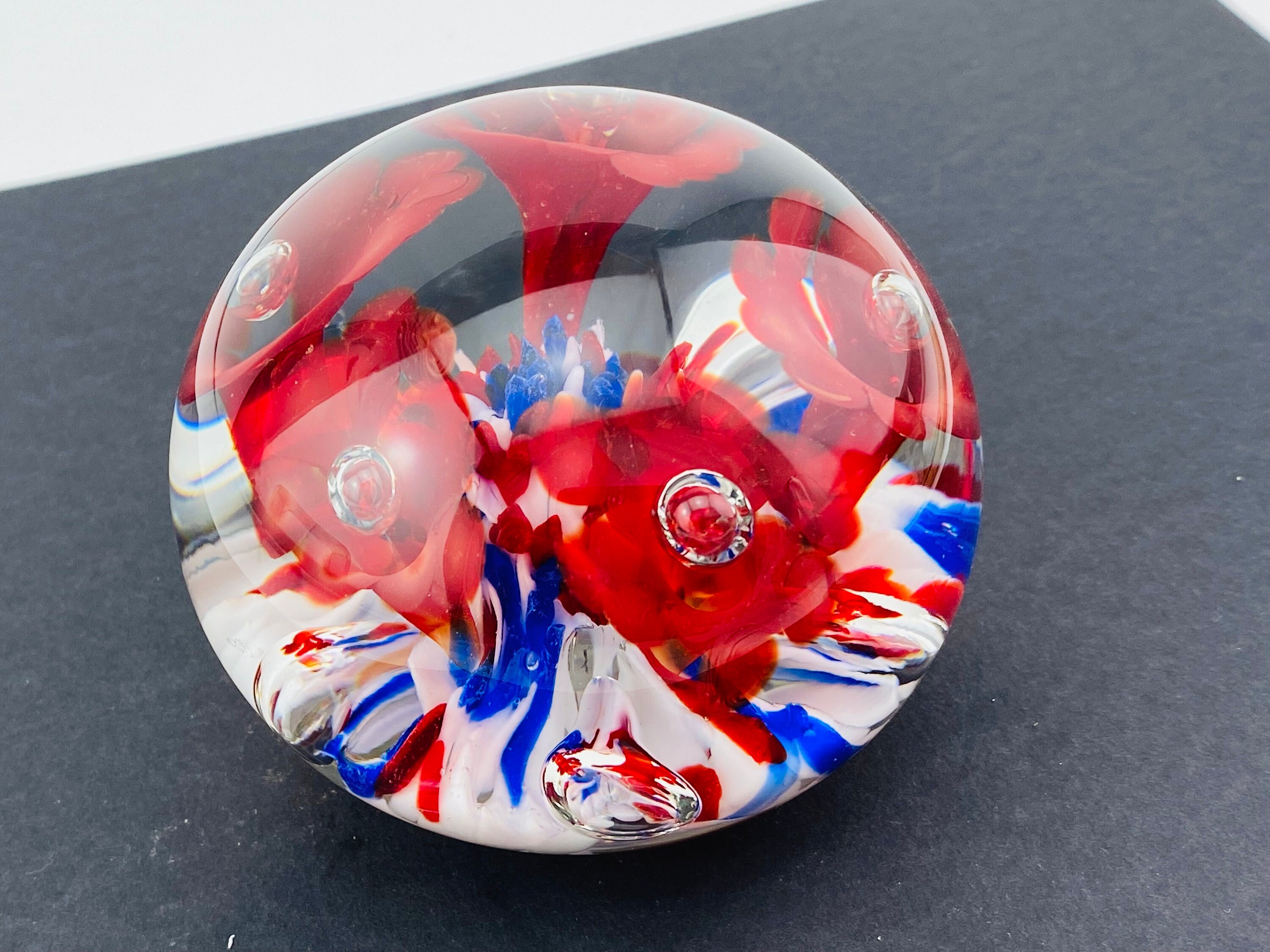 Rare Vintage Jim Crane Studios, Red Tulips With Red White & Blue ...