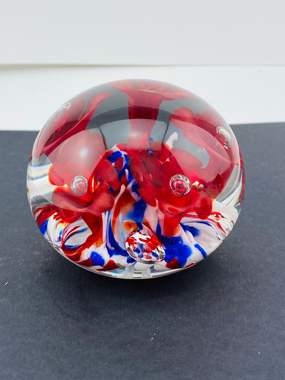 Rare Vintage Jim Crane Studios, Red Tulips With Red White & Blue ...