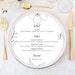 Round Wedding Menu Floral Menu Card, Round Menu Circle Menu Editable ...