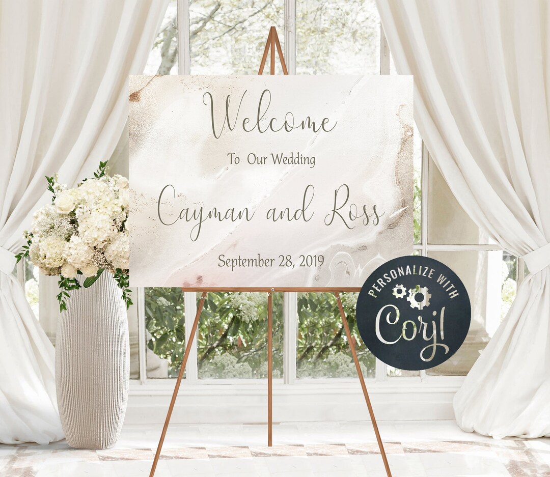 Wedding Welcome Sign Wedding Welcom Sign Template Personalized Wedding ...