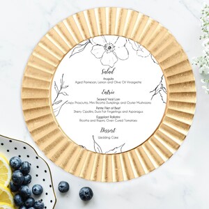 Round Wedding Menu Floral Menu Card, Round Menu Circle Menu Editable ...