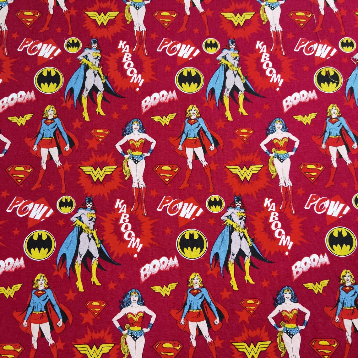 Wonder Woman Fabricsuperwoman Fabricbat Woman Fabric by Half | Etsy