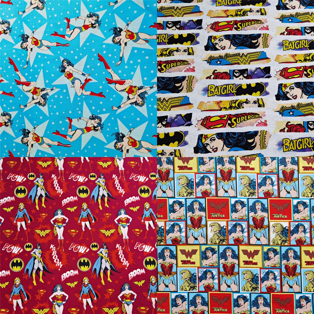 Wonder Woman Fabricsuperwoman Fabricbat Woman Fabric by Half - Etsy