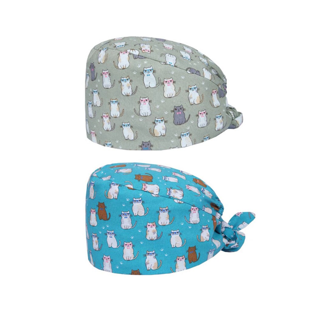 Cat Scrub Hat,cat Scrub Cap,cat Surgical Cap,cat Surgical Hat,kitty ...