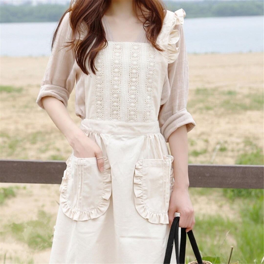 Lace Apron,embroidered Apron,embroidery Apron,womens Apron,baking Apron ...